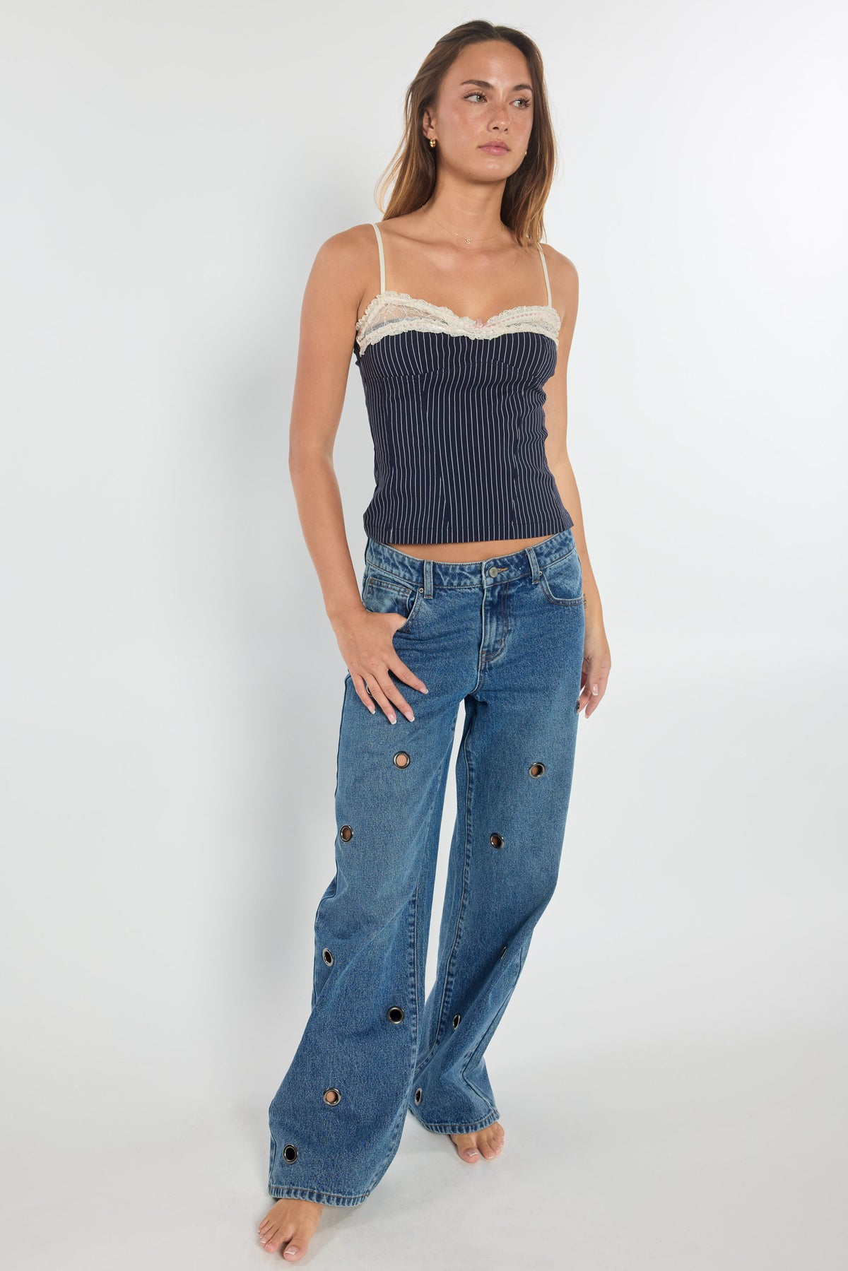 Shop Low Waist Wide Leg with Big Eyelet Detail – Shop ENJEAN